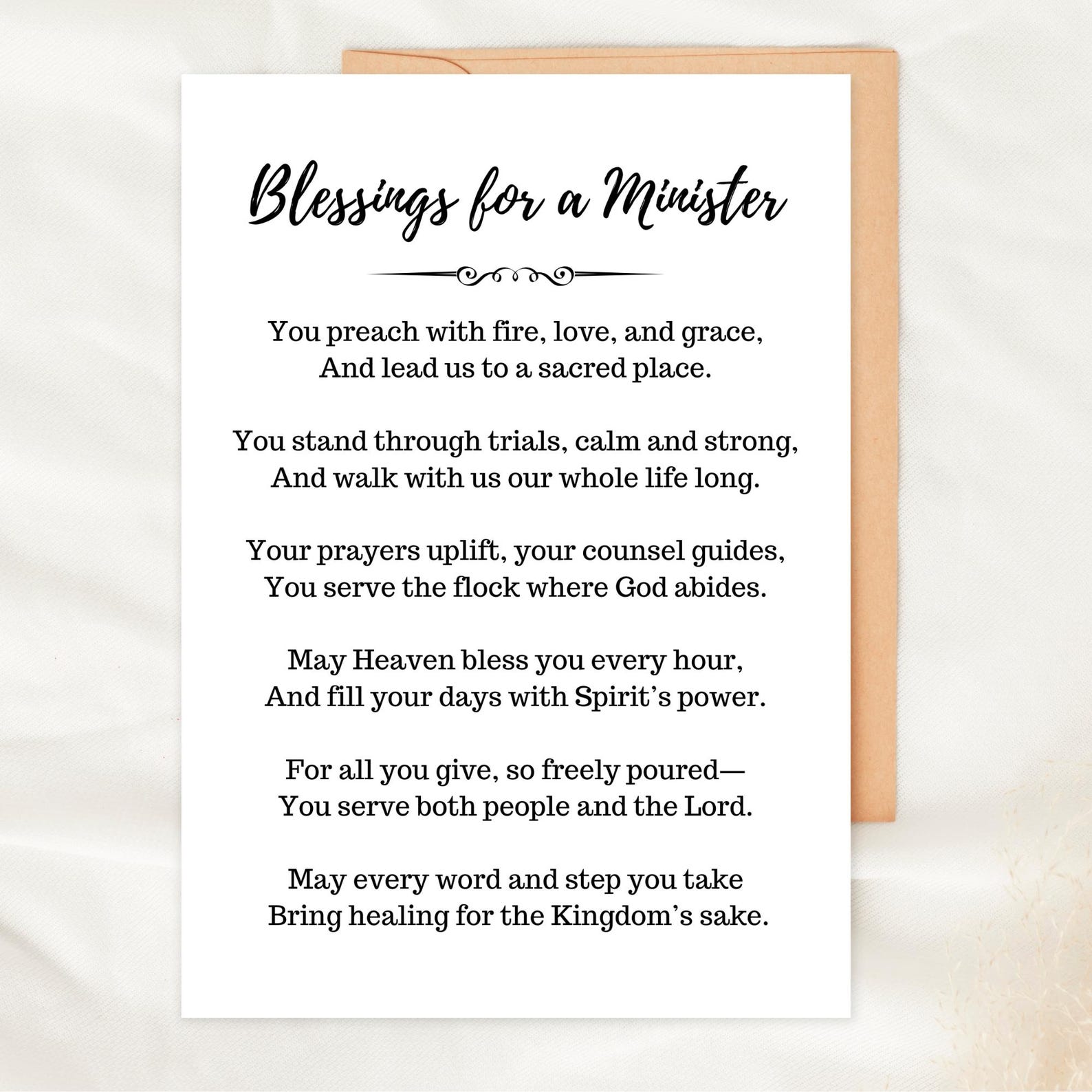 Minister Blessing Printable Card Christian Pastor Appreciation Card ...