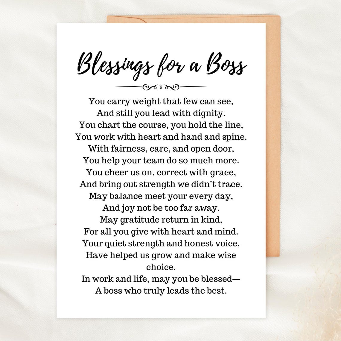 Boss Blessings Card Christian Inspirational Boss Greeting Card ...