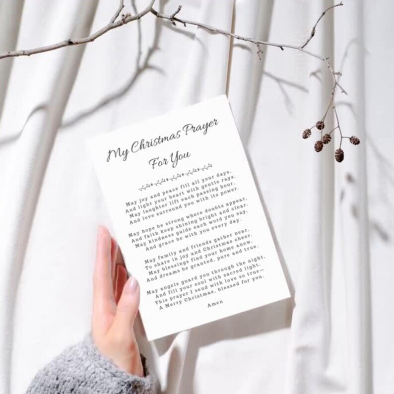 My Christmas Prayer for You Card Christian Printable Faith Based ...