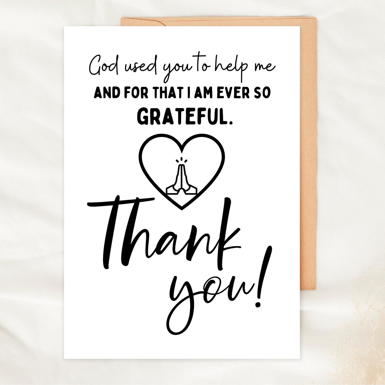 Christian Thank You Card Printable Faith Based Encouragement Gift ...