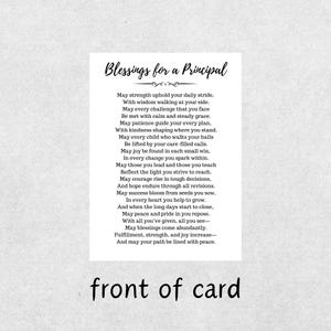 Principal Blessings Card School Principal Appreciation Card Thank You ...
