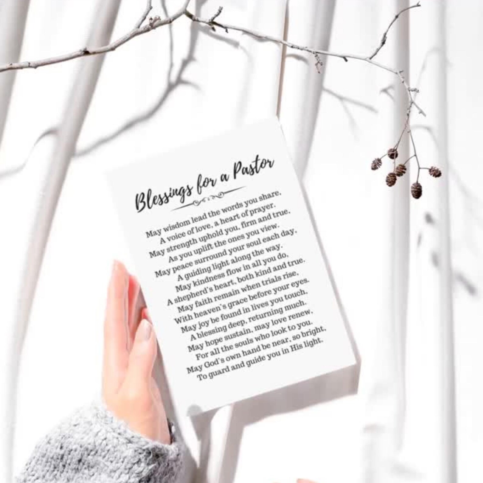 Pastor Blessing Printable Card Christian Pastor Appreciation Card Thank ...