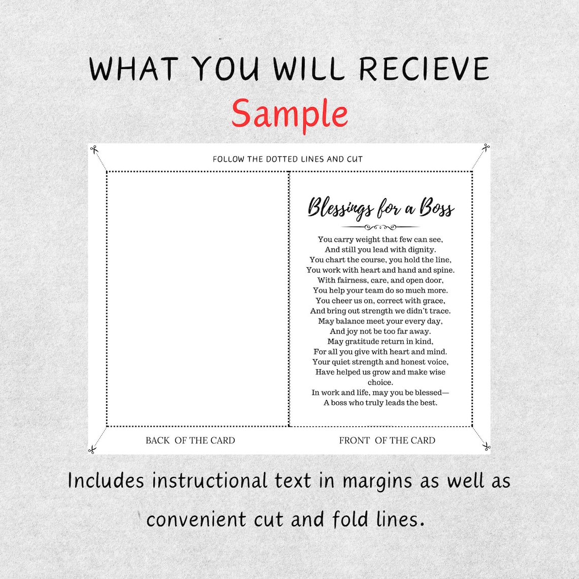 Boss Blessings Card Christian Inspirational Boss Greeting Card ...