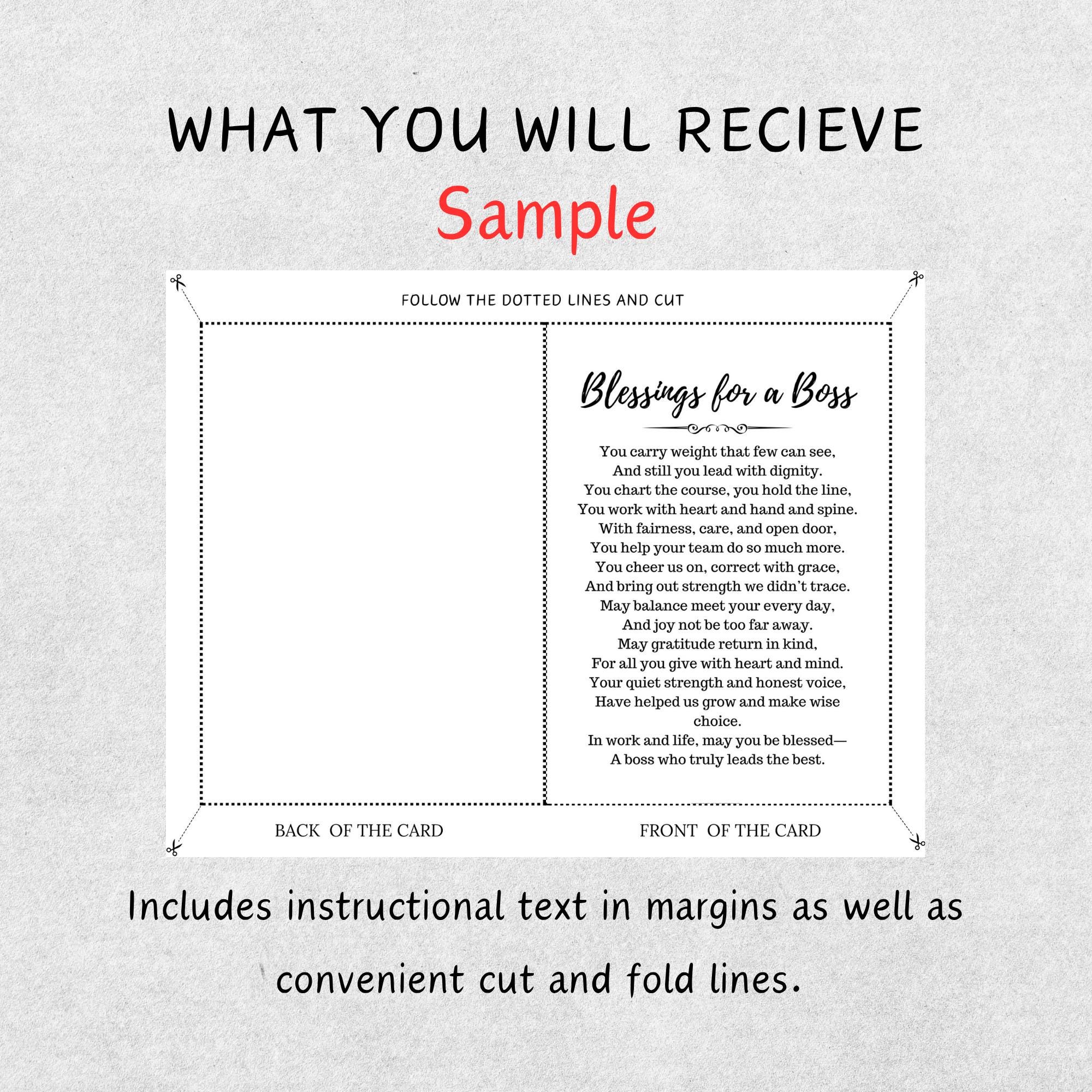 Boss Blessings Card Christian Inspirational Boss Greeting Card ...