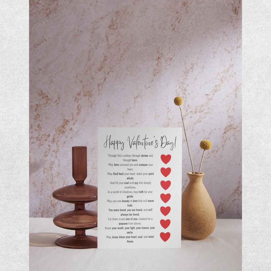 Valentine's Blessing Card PRINTABLE Prayer Christian Faith-based ...