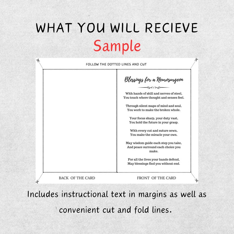 Neurosurgeon Blessing Card Printable for Brain Surgeon Prayer Gift ...