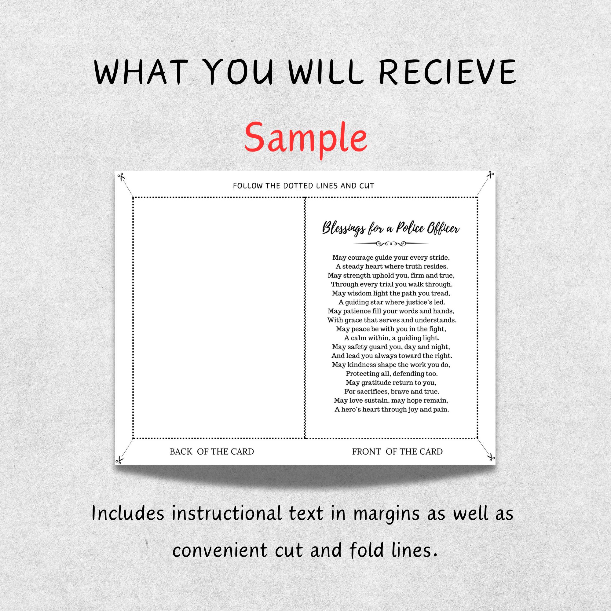 Police Officer Blessing Printable Card Christian Law Enforcement Gift ...