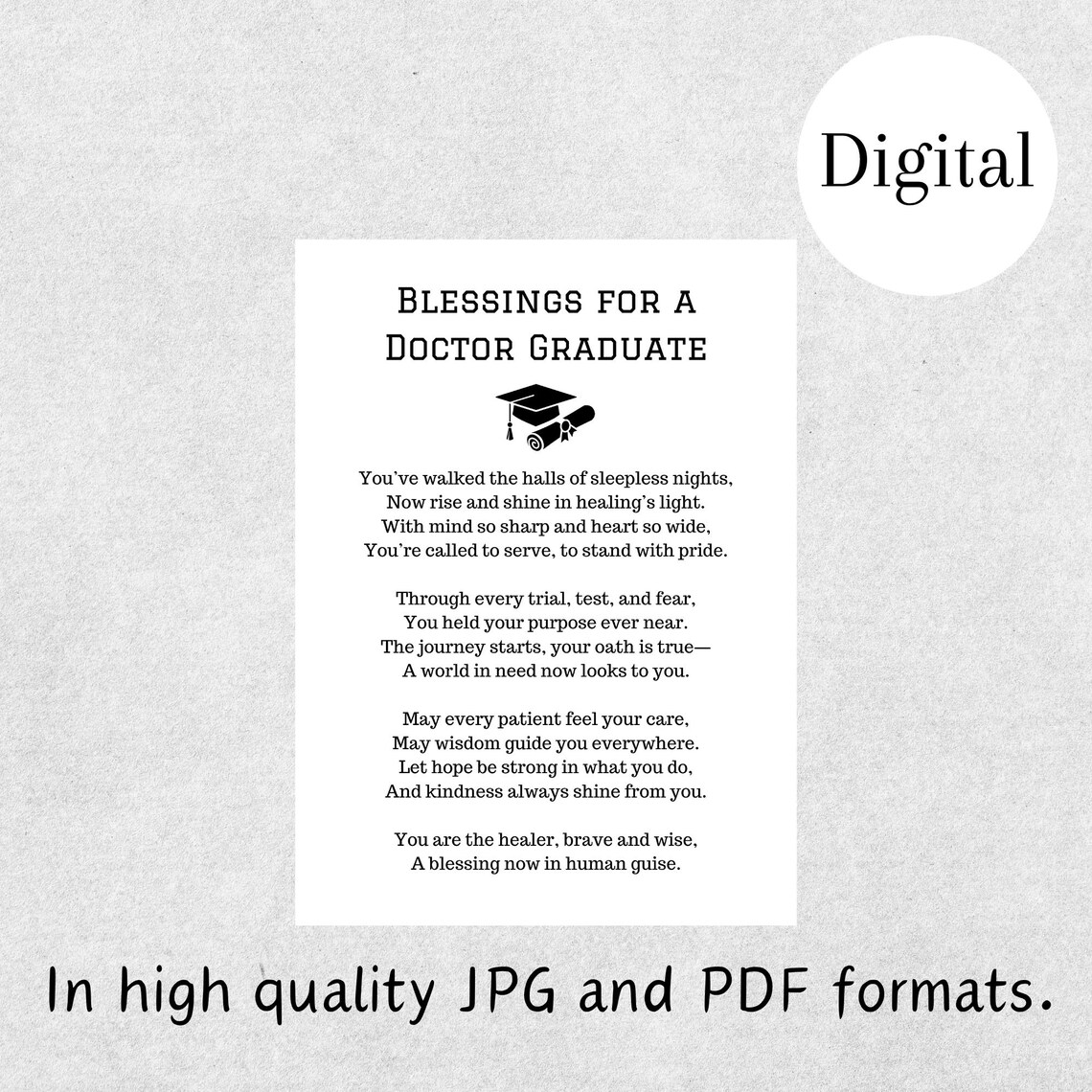 Doctor Graduate Blessings Card for Medical School Graduation Greeting ...