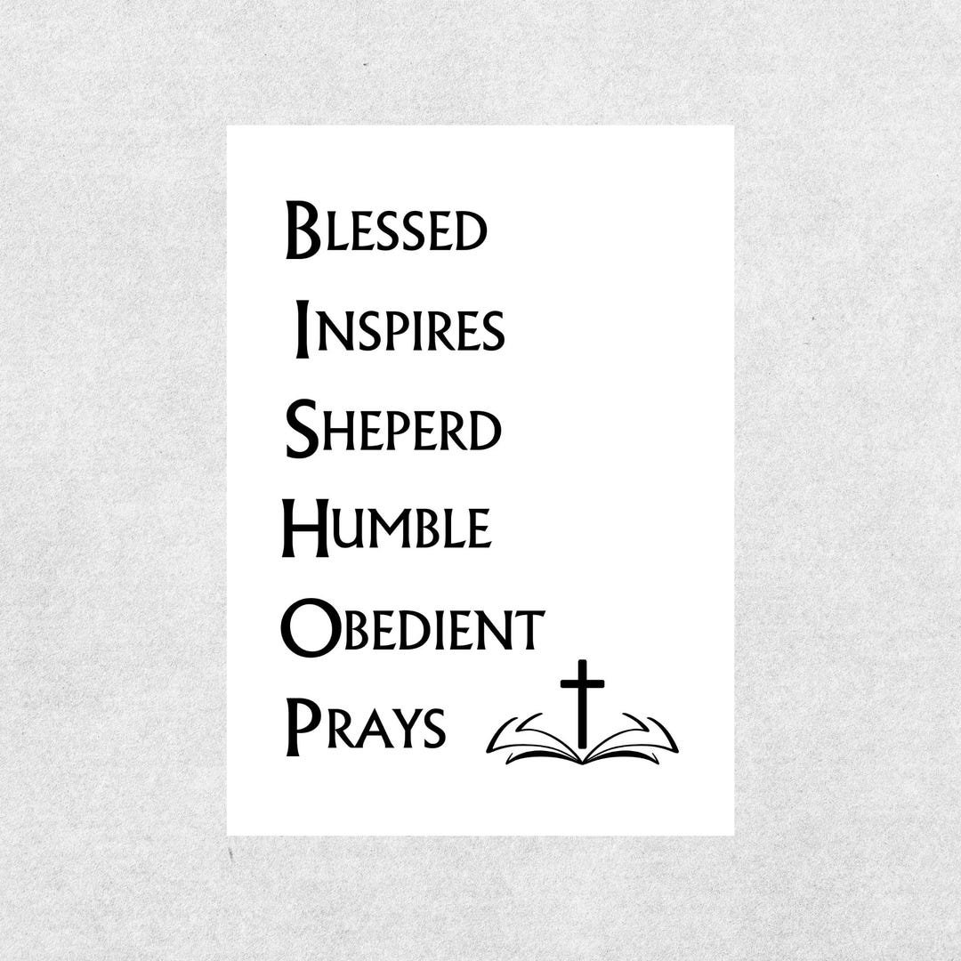 Bishop Definition Card Printable Religious Greeting Card Digital ...