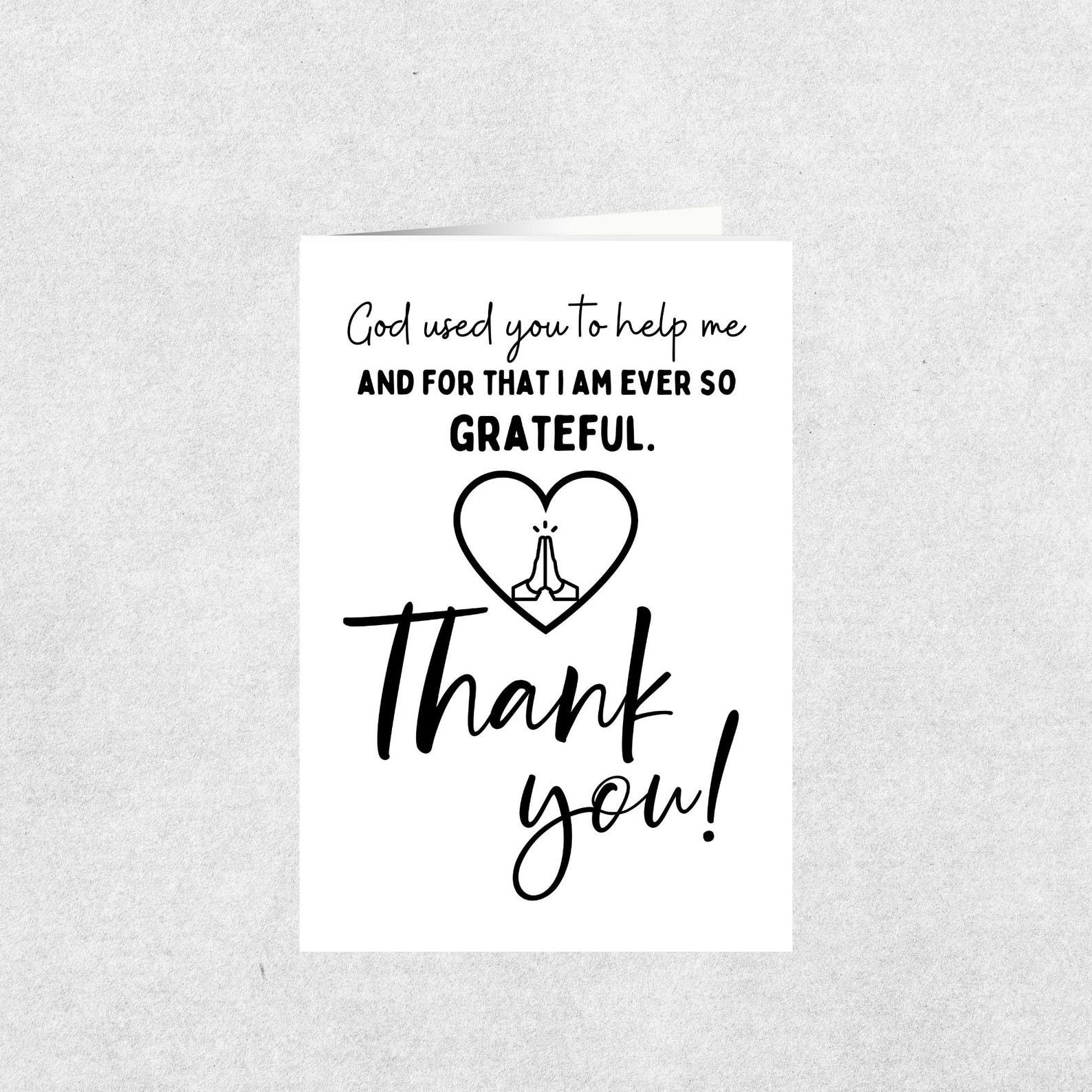 Christian Thank You Card Printable Faith Based Encouragement Gift ...