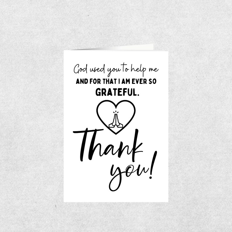 Christian Thank You Card Printable Faith Based Encouragement Gift ...
