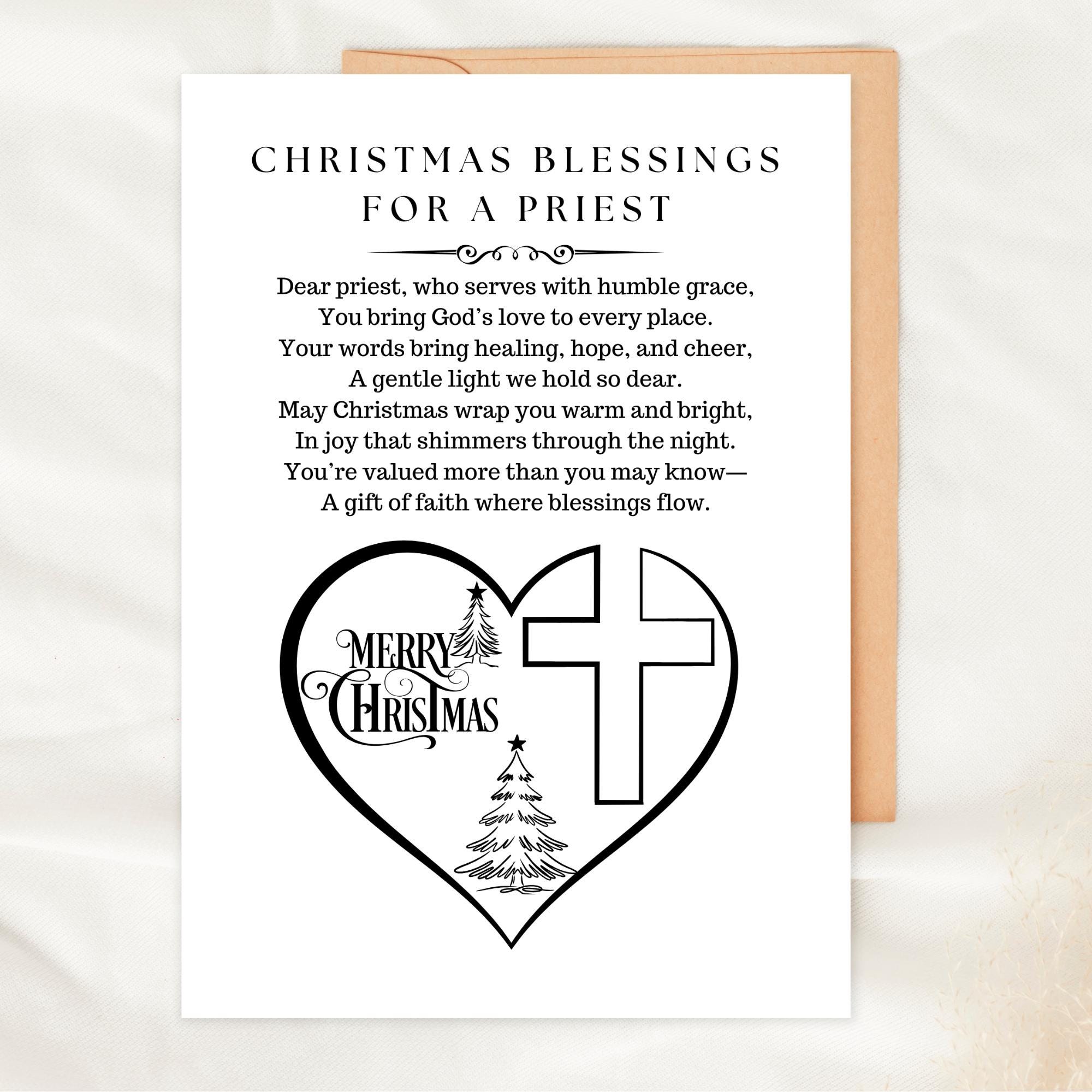 Christmas Blessings Card for a Priest Christian Poem Prayer Printable ...