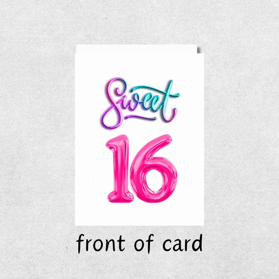 Sweet 16 Birthday Card Printable Sixteenth Birthday Gift Teen Girl ...