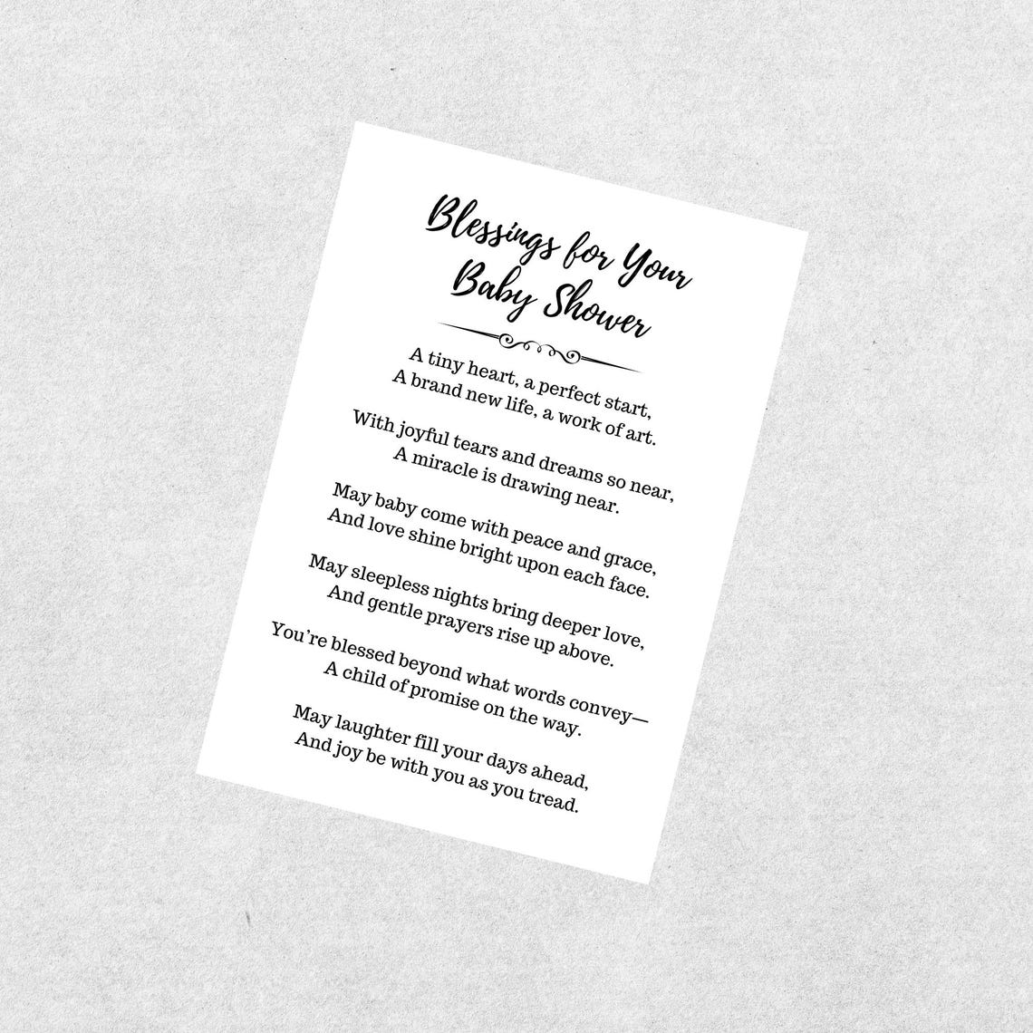 Baby Shower Blessing Card Printable Newborn Celebration Christian ...