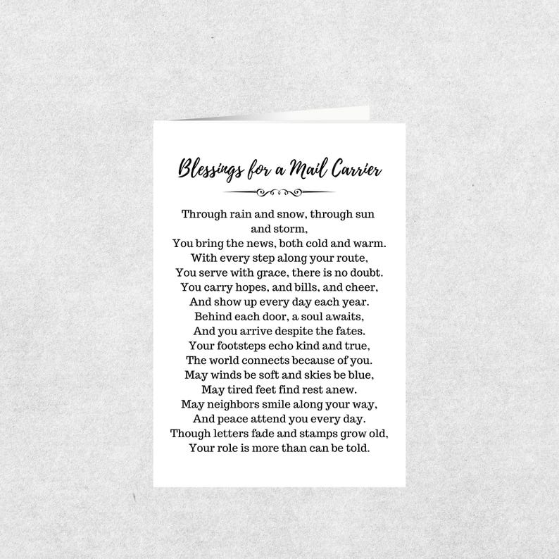 Mail Carrier Blessings Card Thank You National Postal Workers Day ...