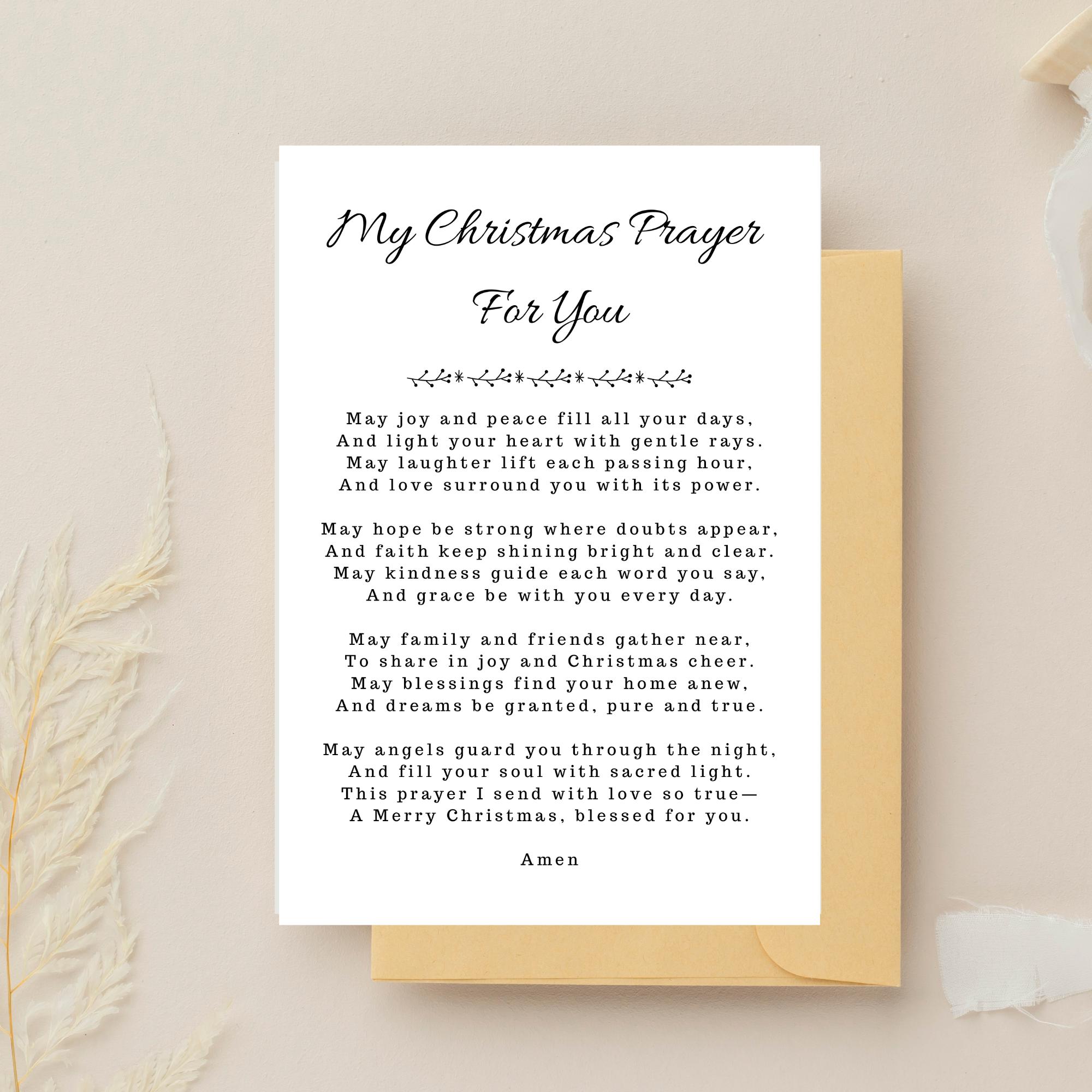 My Christmas Prayer for You Card Christian Printable Faith Based ...