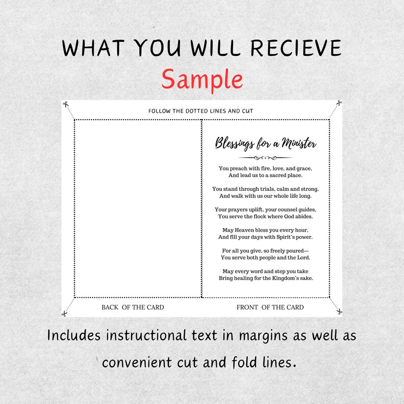 Minister Blessing Printable Card Christian Pastor Appreciation Card ...