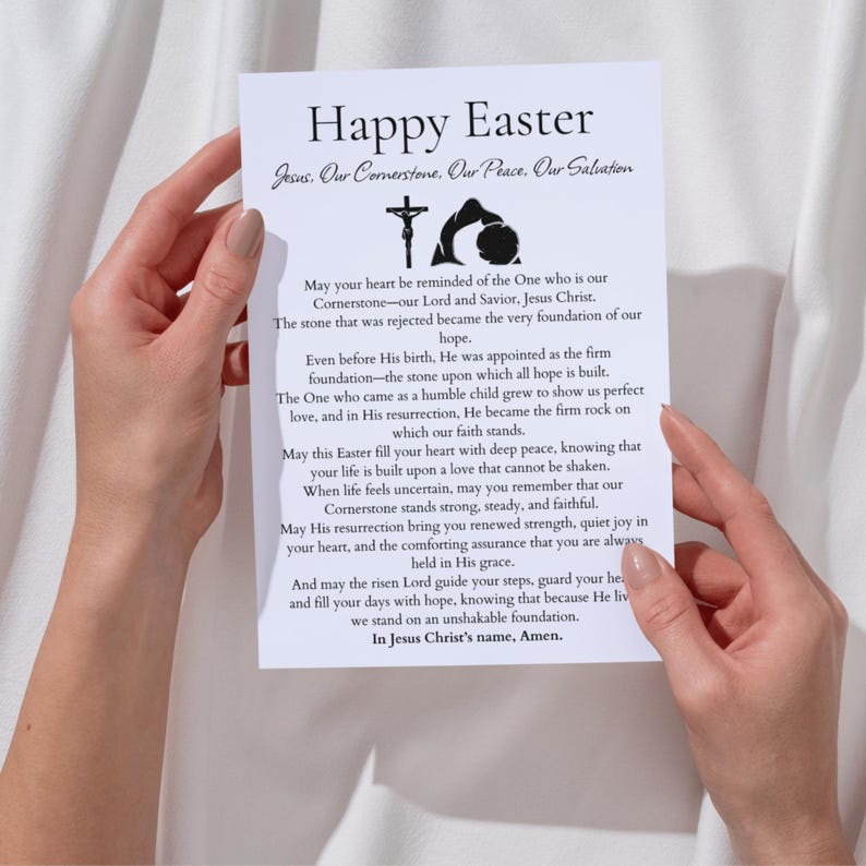 Easter Blessing Card PRINTABLE Prayer Christian Religious Faith-based ...