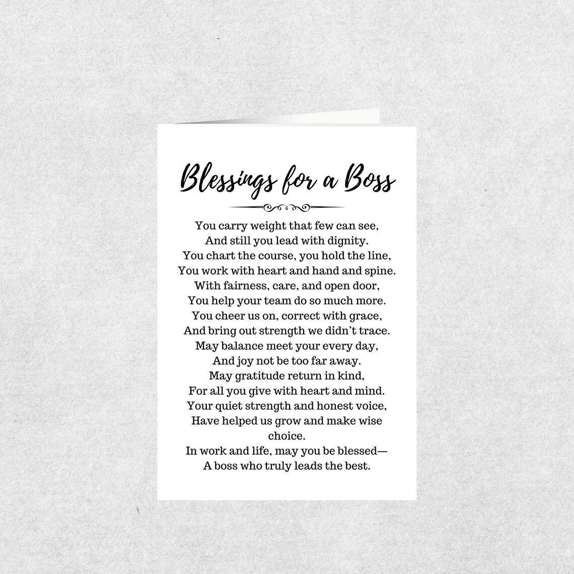 Boss Blessings Card Christian Inspirational Boss Greeting Card ...