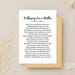 Blessing for a Mother Card Printable Mom Appreciation Gift ...