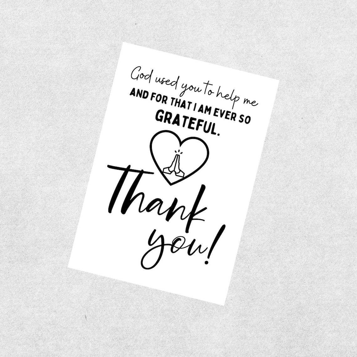 Christian Thank You Card Printable Faith Based Encouragement Gift ...