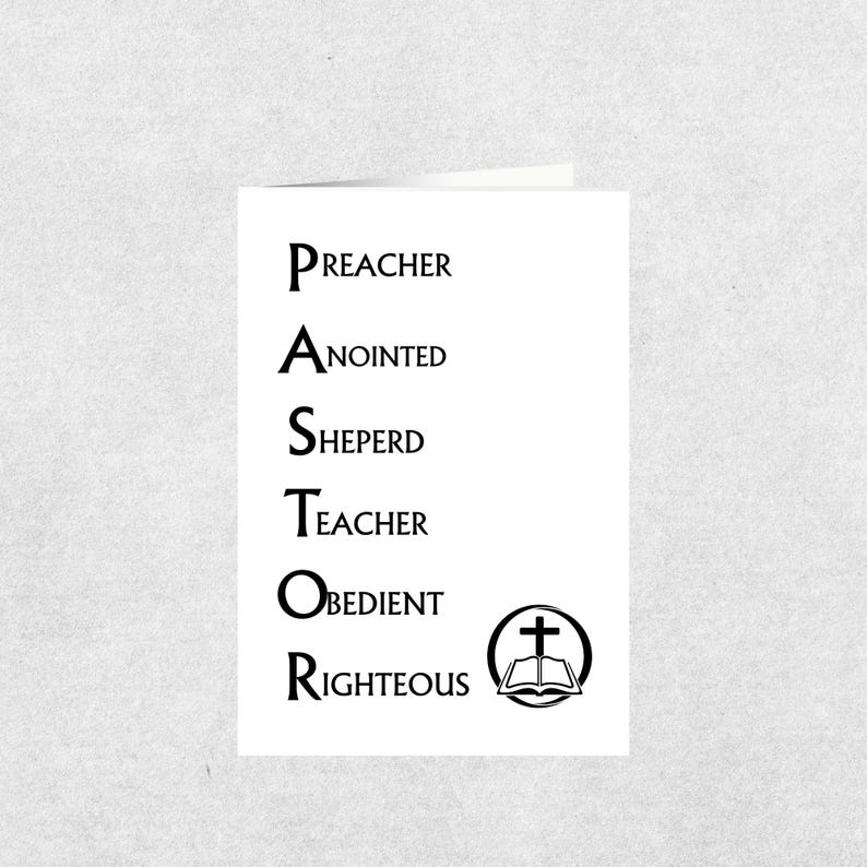 Pastor Definition Printable Card Christian Pastor Appreciation Card ...