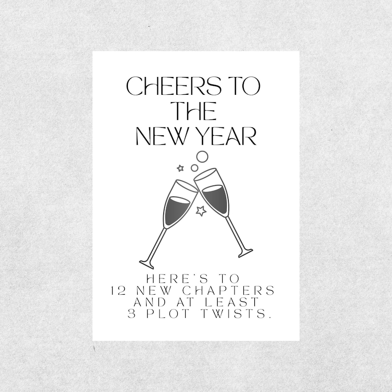 Funny New Year Greeting Card Printable Humor Lighthearted Message ...
