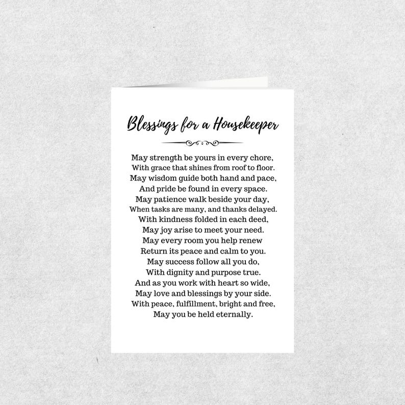 Cleaning Staff Blessing Card Christian Printable Encouragement Card for ...