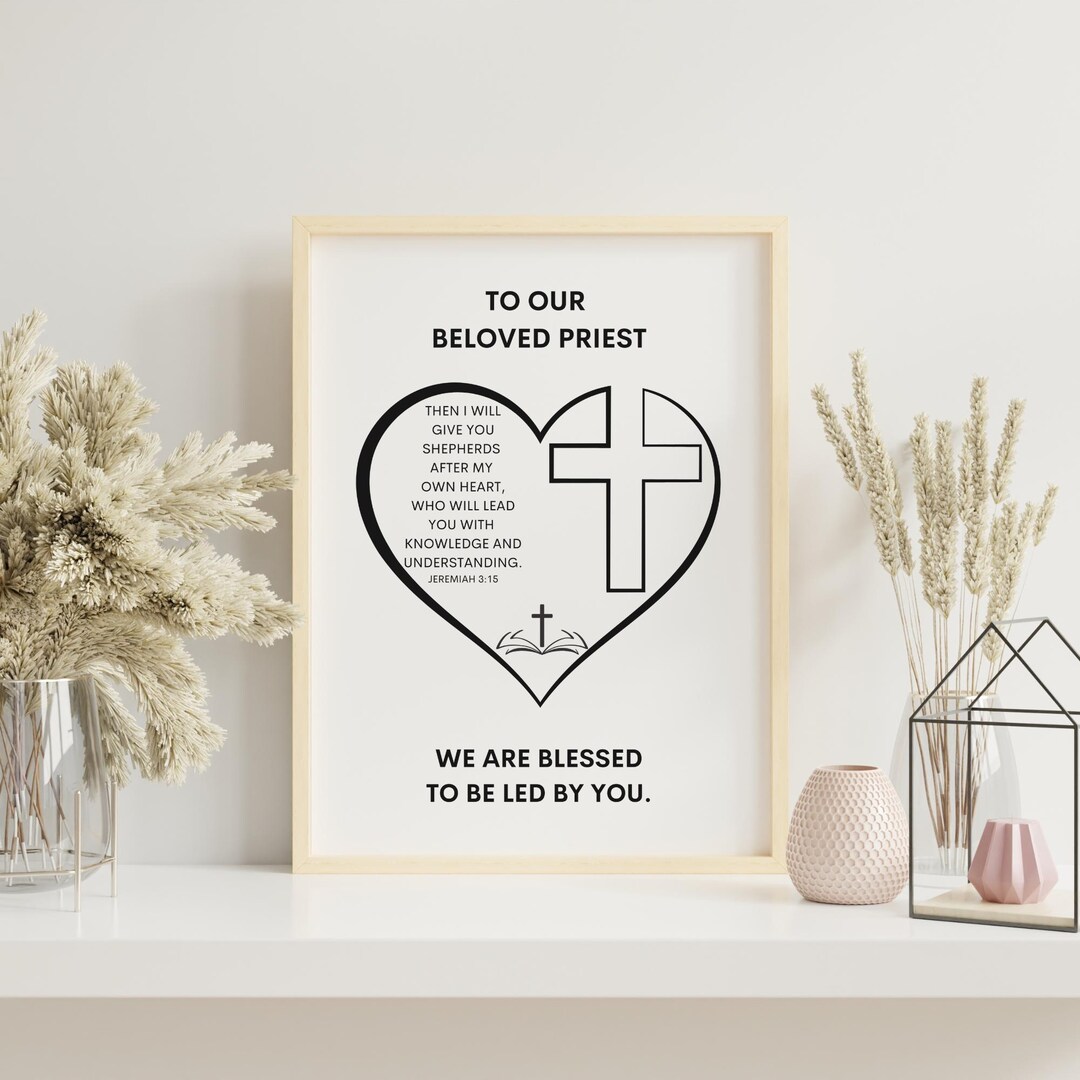 Priest Appreciation Wall Art Printable Poster Sign Inspirational Thank ...