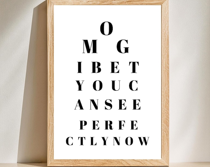 Keep Calm Eye Chart, Glasses Wall Decal, Optical, Optometrist Gifts ...
