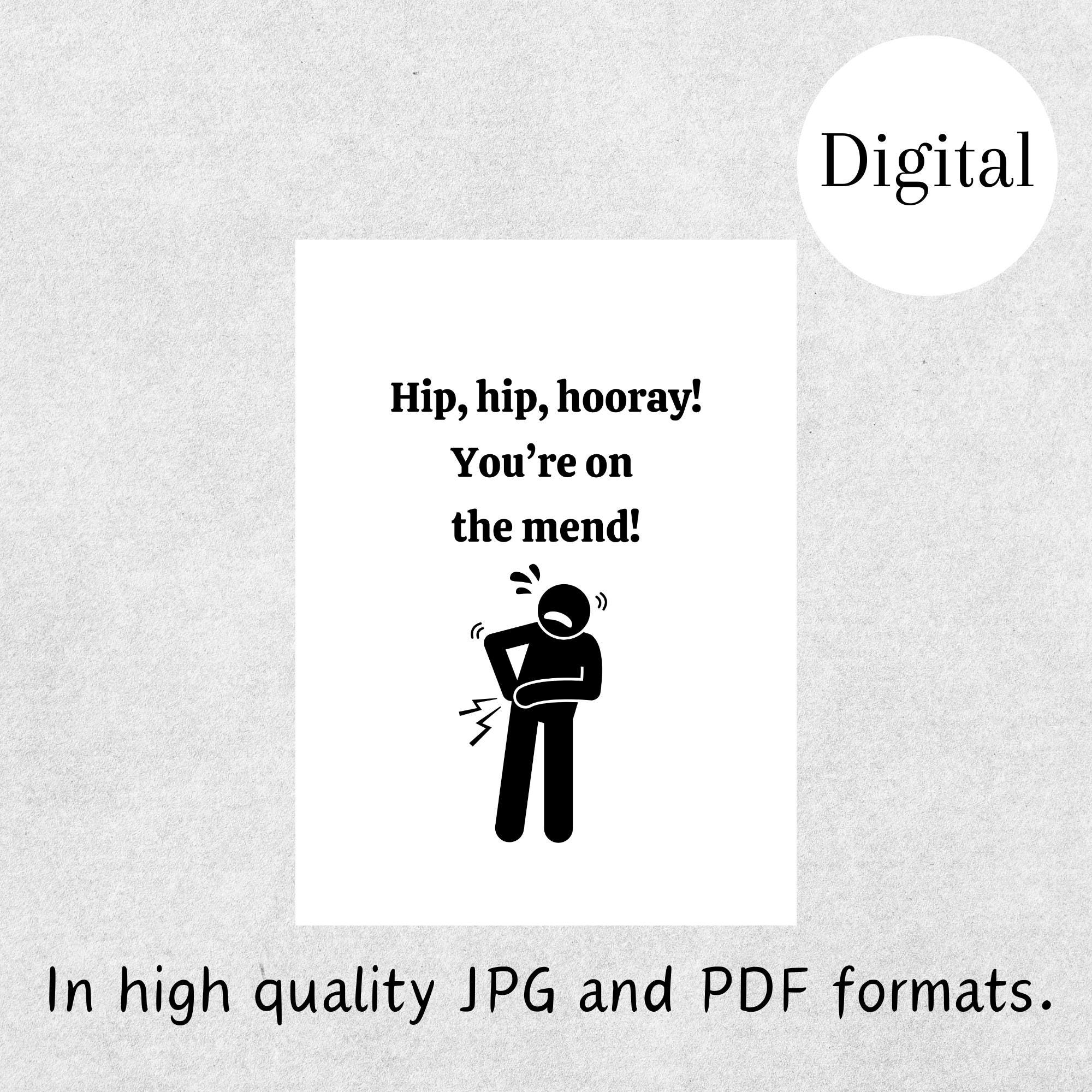Funny Hip Card Printable Get Well Soon Card Post Hip Surgery Recovery ...