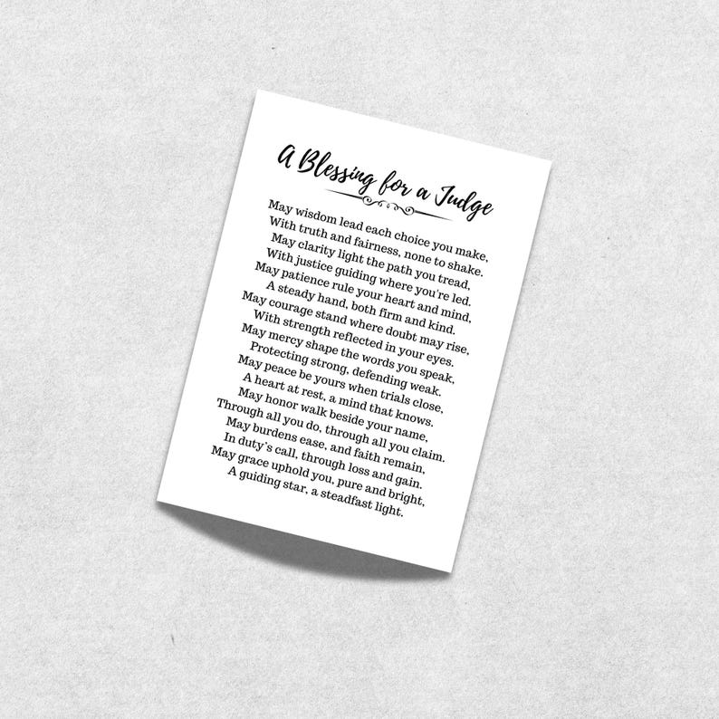 Judge Appreciation Card Printable Thank You Gift for Judges Legal ...