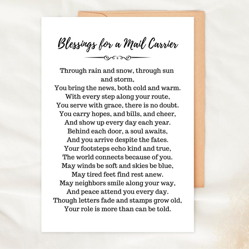 Mail Carrier Blessings Card Thank You National Postal Workers Day ...
