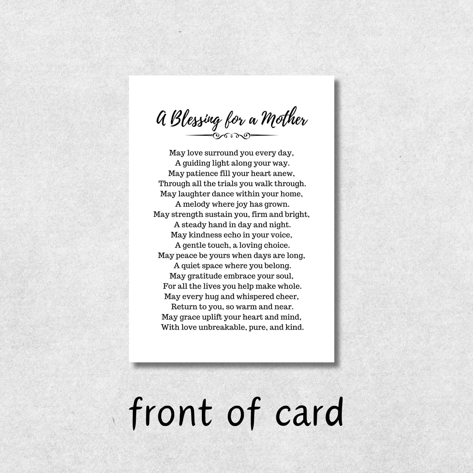 Blessing for a Mother Card Printable Mom Appreciation Gift ...
