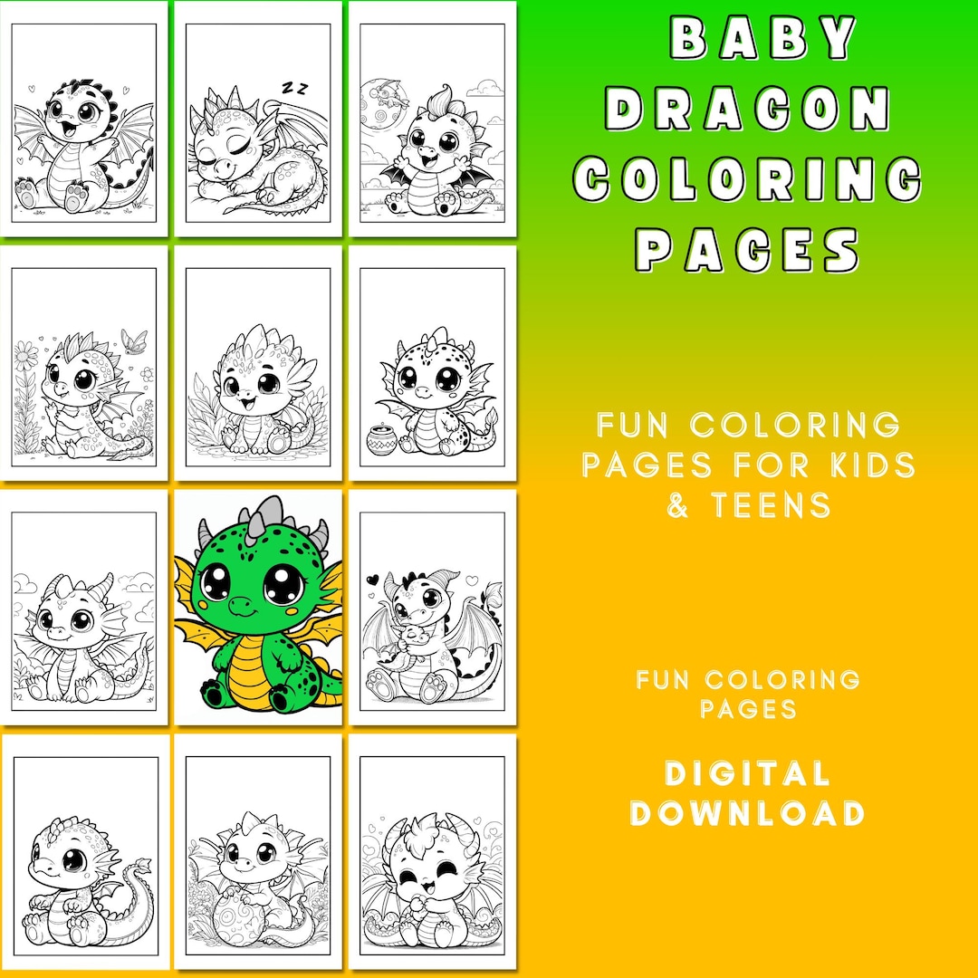 Dragon Coloring Pages Printable for Kids Toddlers and Teens Cute ...