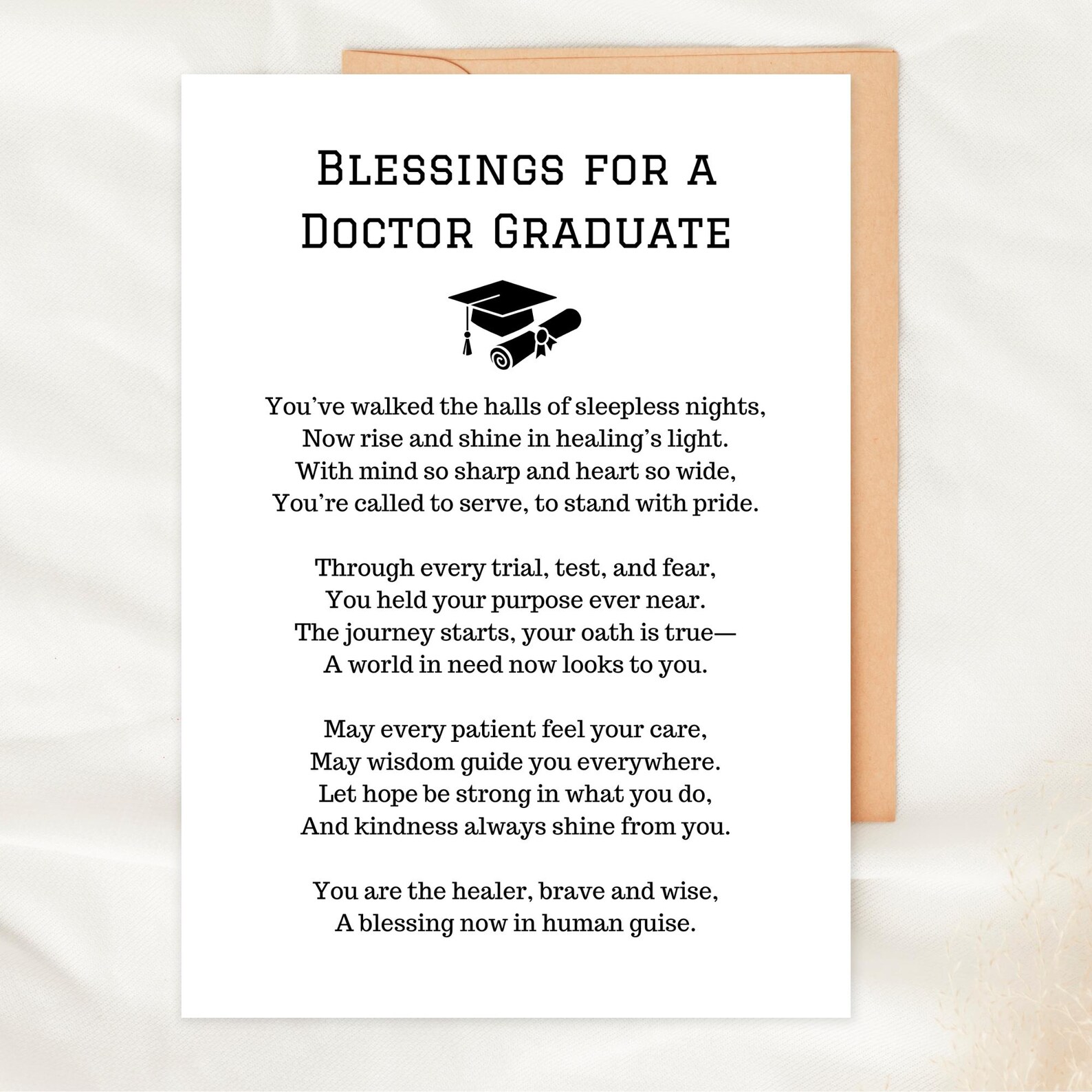 Doctor Graduate Blessings Card for Medical School Graduation Greeting ...