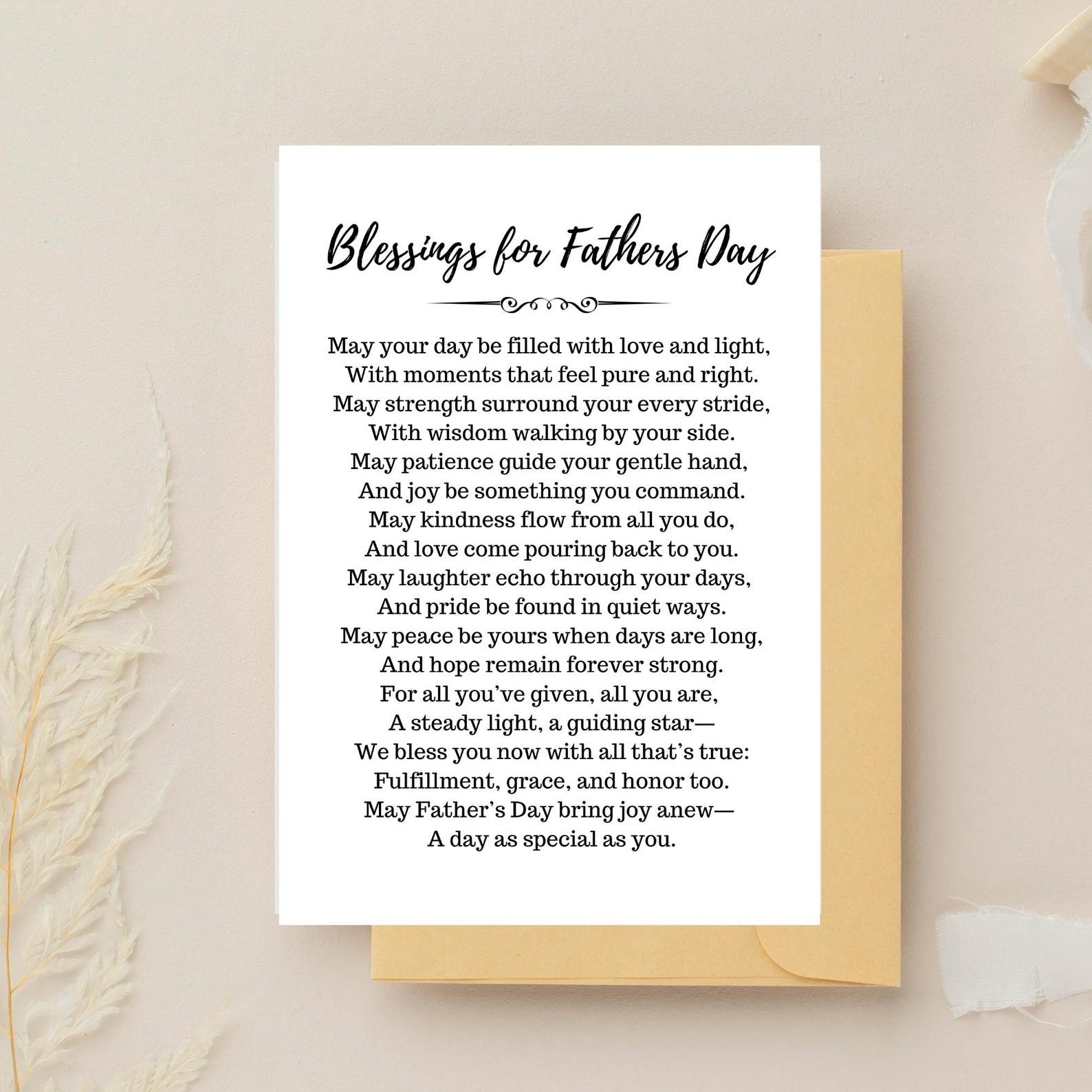 Fathers Day Blessings Card Dad Appreciation Card Thank You Gift for Dad ...