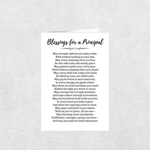 Principal Blessings Card School Principal Appreciation Card Thank You ...