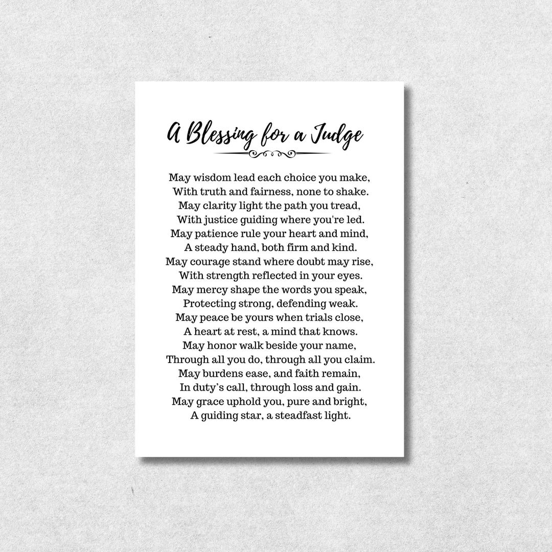 Judge Appreciation Card Printable Thank You Gift for Judges Legal ...