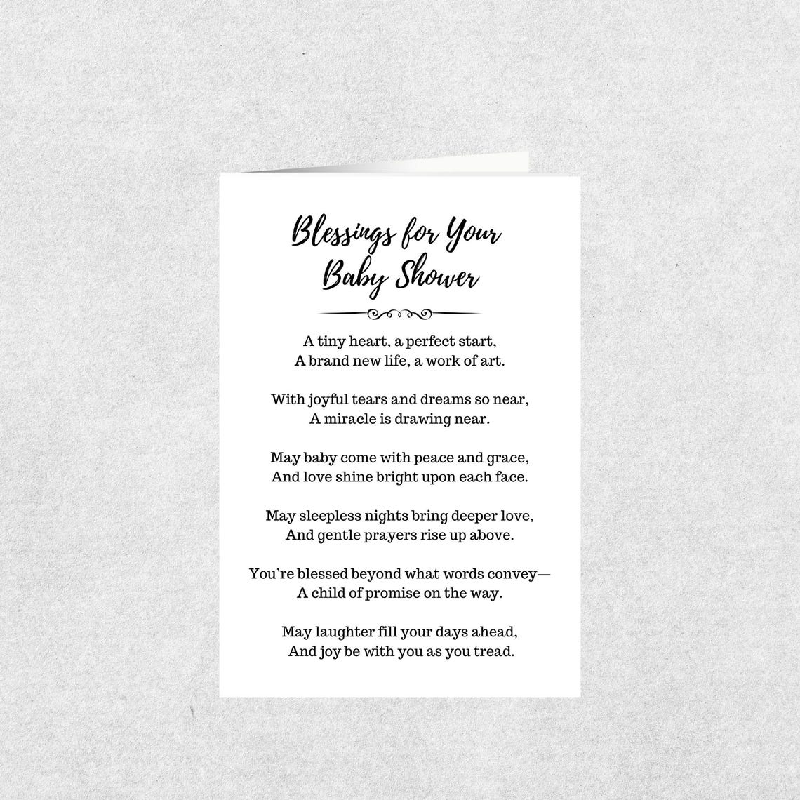 Baby Shower Blessing Card Printable Newborn Celebration Christian ...