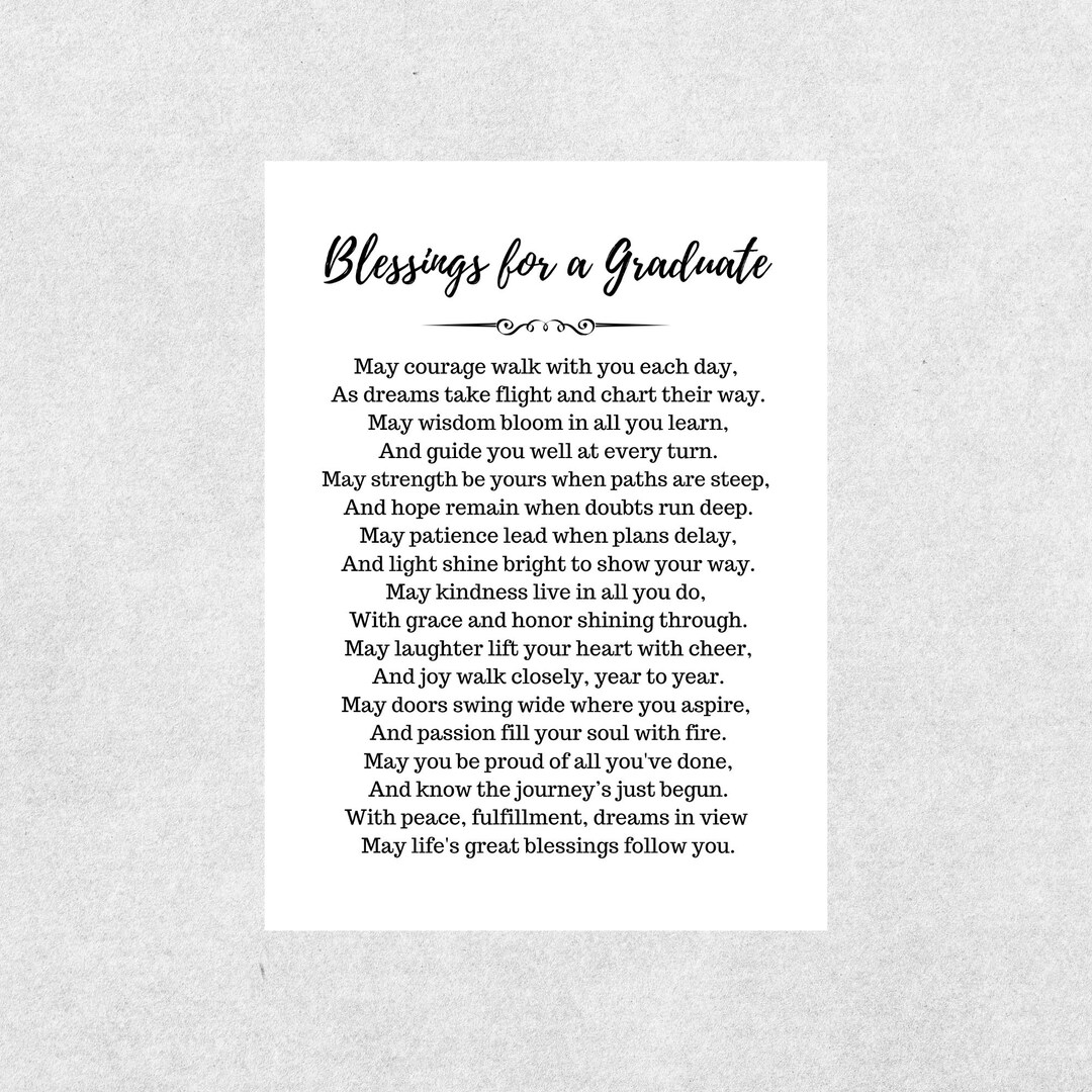 Graduate Blessings Card Graduation Congratulations Card High School ...