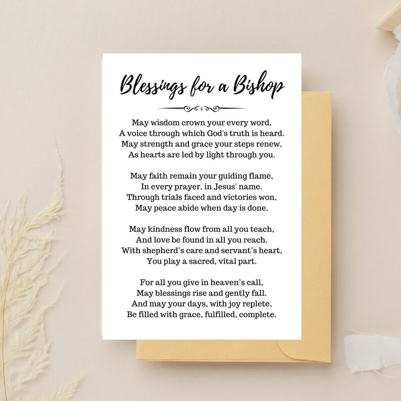 Bishop Blessings Card Printable Religious Greeting Card Digital ...
