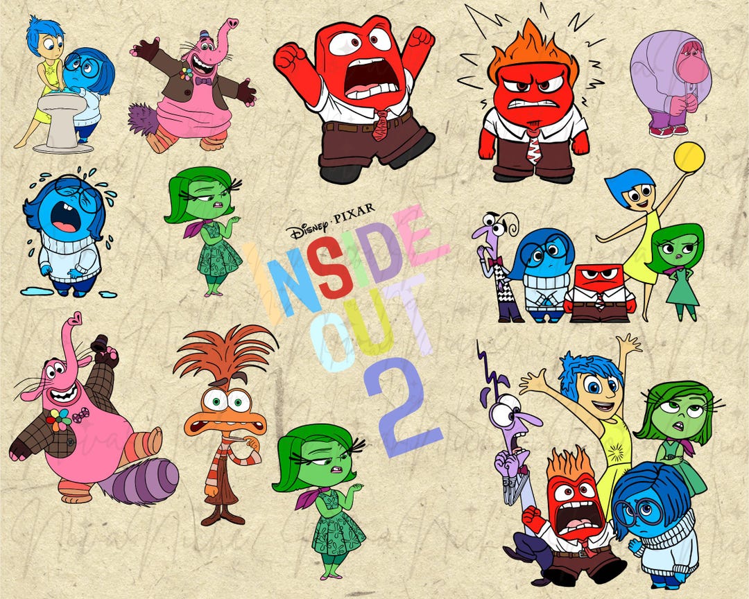 80 Inside Out 2 Characters PNG SVG, Cute Inside Out Inspired Clipart ...