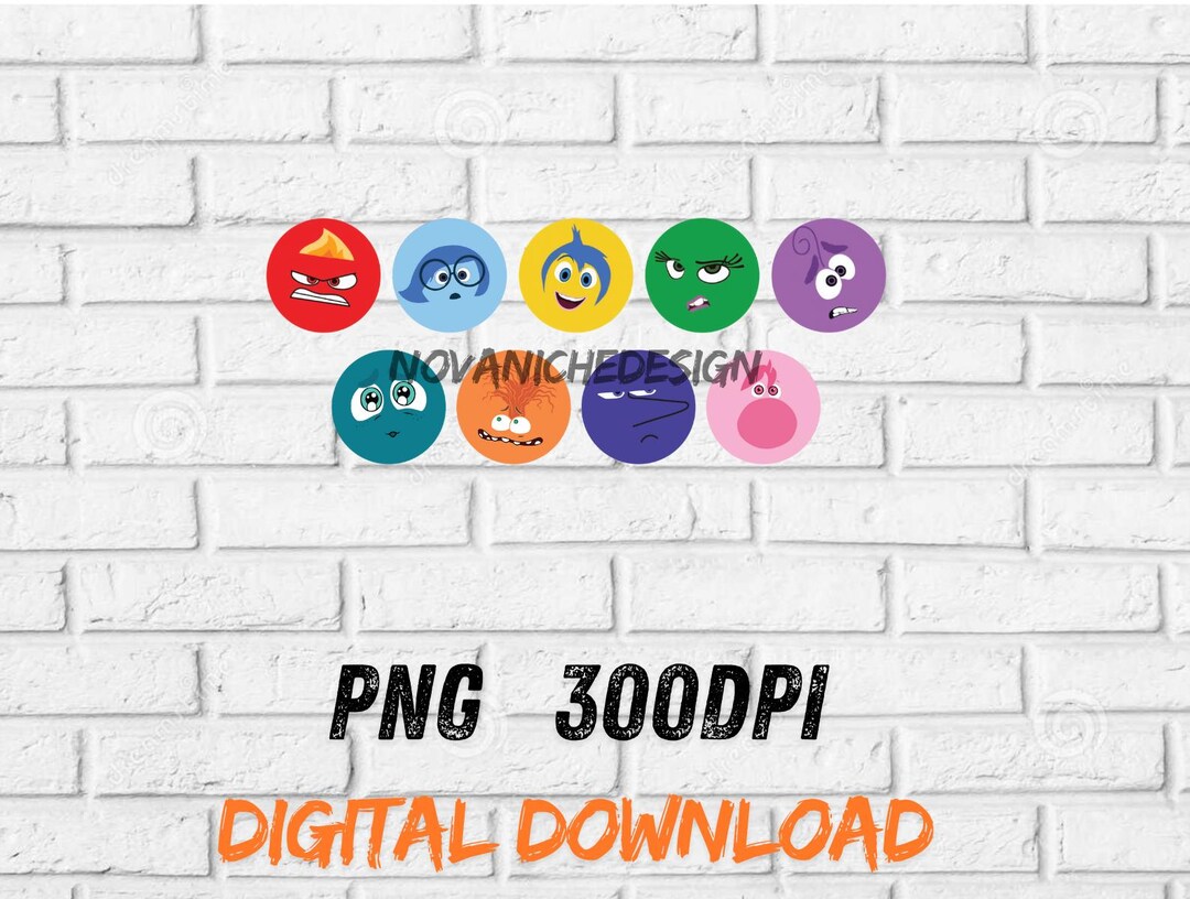 Inside Out Character Faces SVG Bundle, Digital Download, Vector Clipart ...