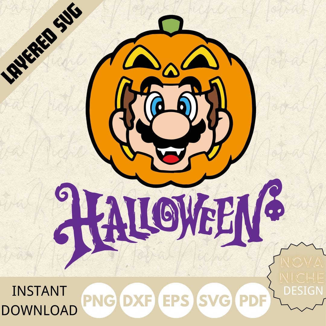 Super Mario Halloween Clipart Bundle, SVG Cut File,super Mario ...