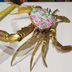 Chic Blue Crab Taxidermy (gold Nautical Decor) - Etsy