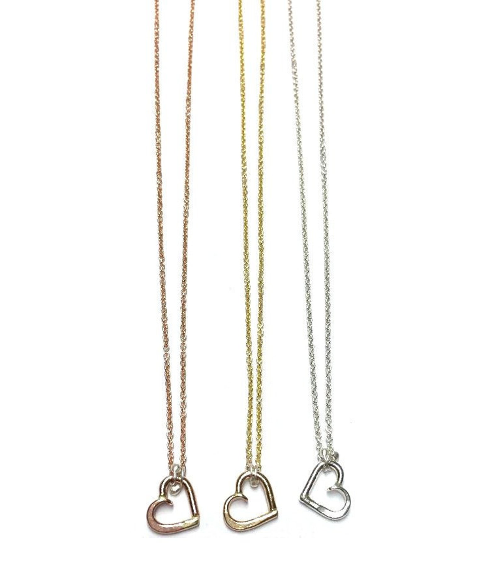 Minimalist Mini Heart Necklace Choose Your Finish - Etsy