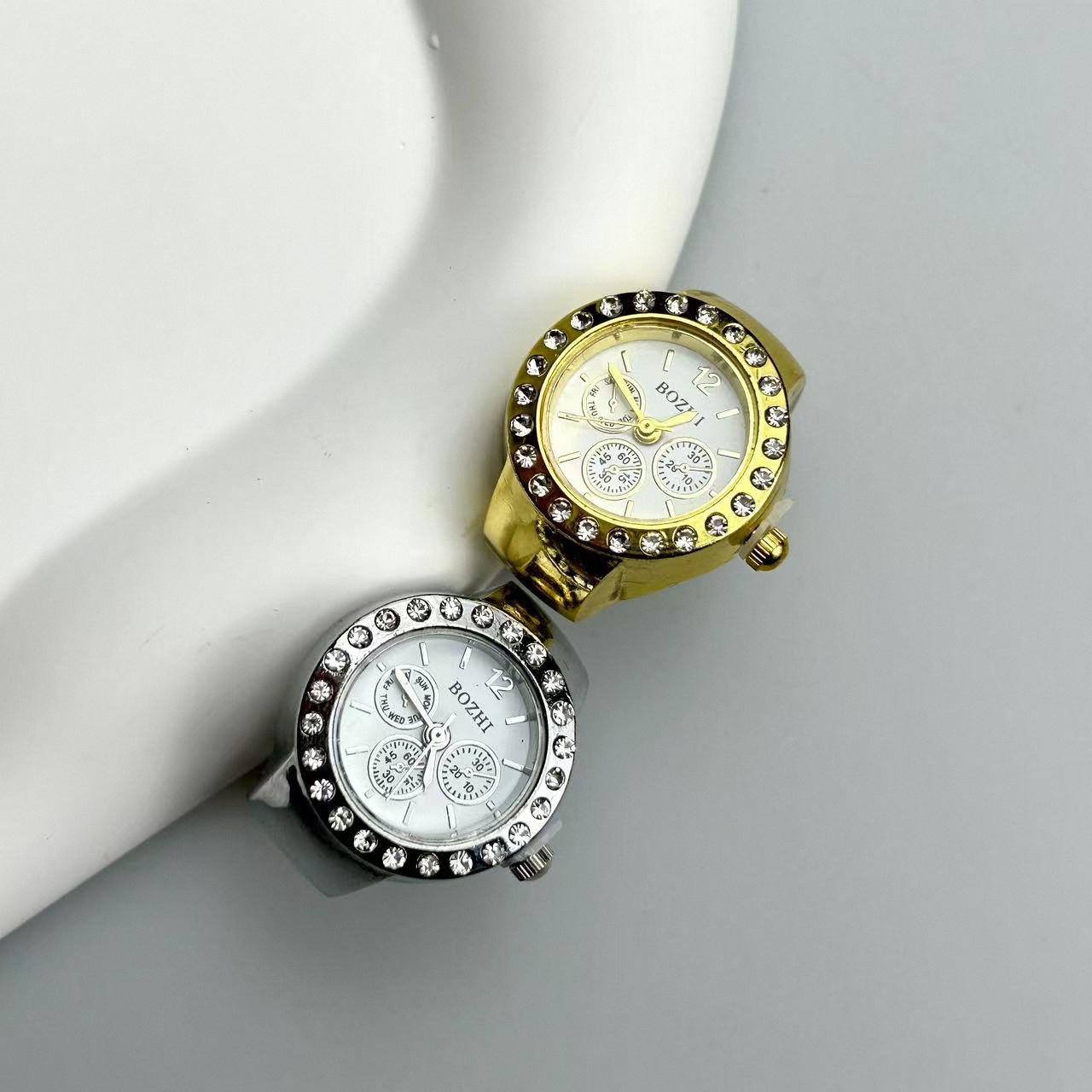 Y2K Gold Mini Ring Watch Retro Watch Ring, Couple Finger Ladies Diamond ...
