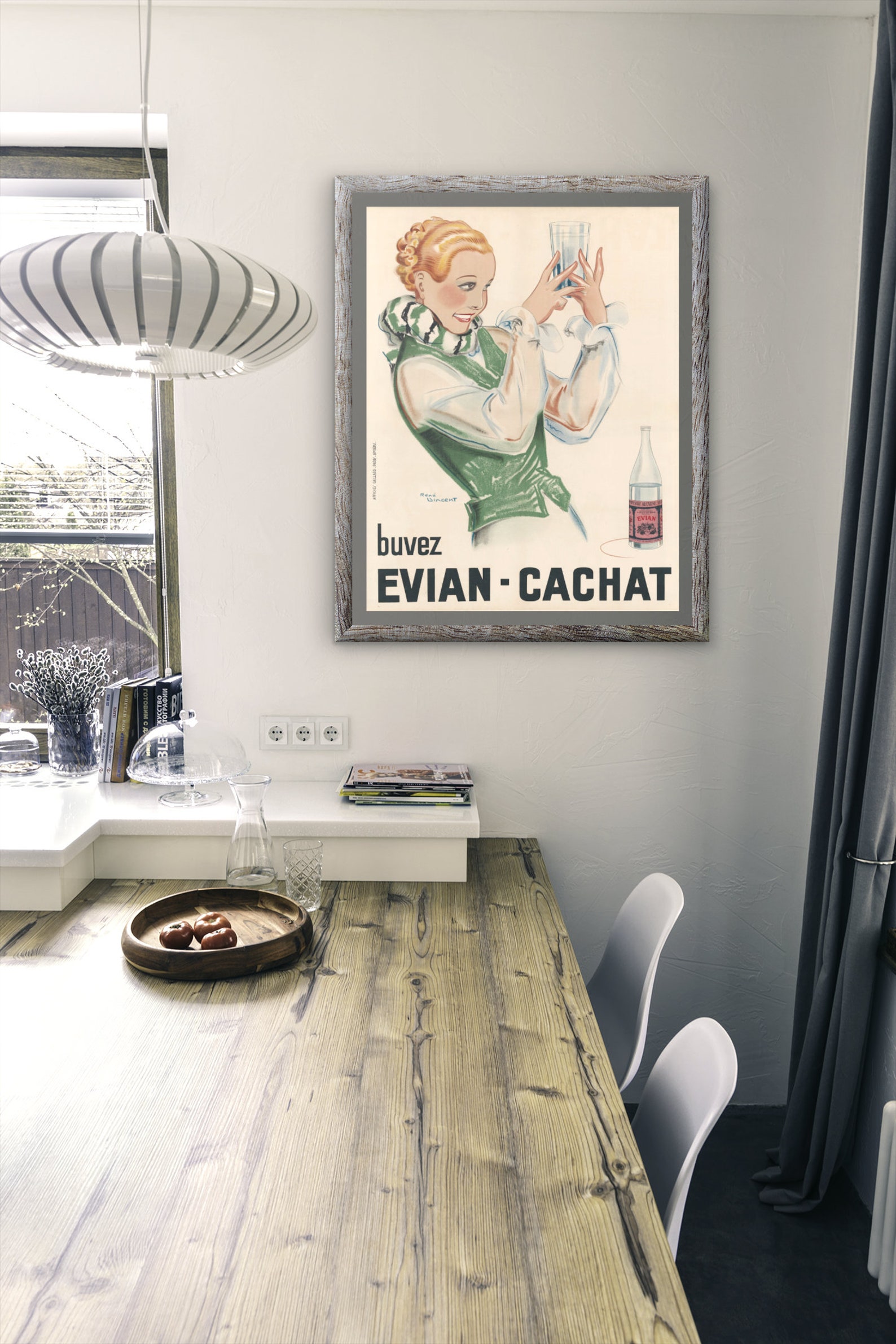 Drink Evian Poster, Vintage Evian Advertisement Poster, Vintage Evian ...