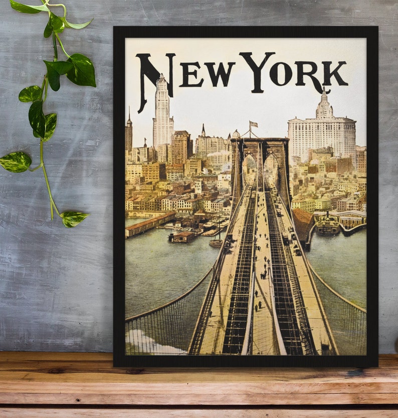 Vintage NEW YORK Poster, New York City Print, Vintage New York Wallart ...